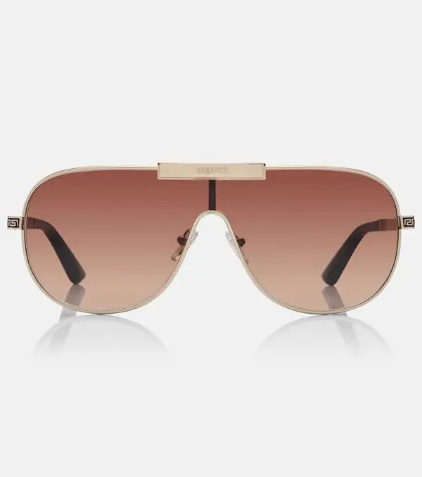 Versace Greca Flow Shield Sunglasses - Gold