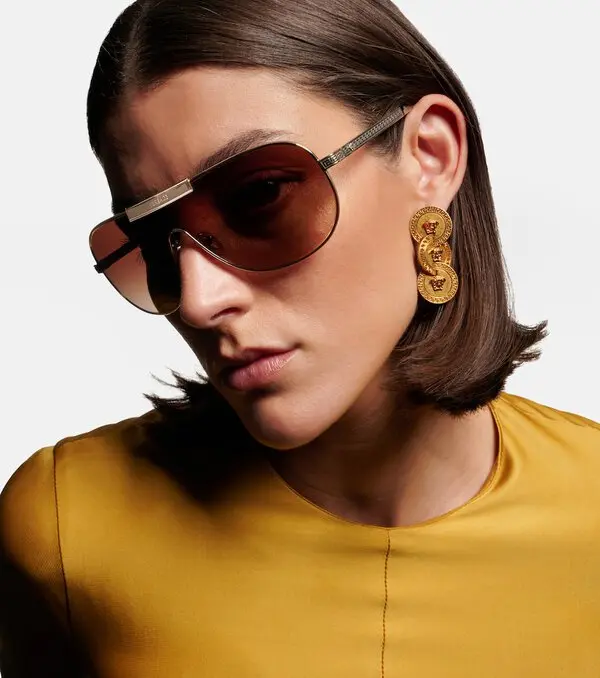 Versace Greca Flow Shield Sunglasses