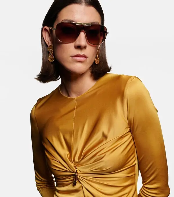 Versace Greca Flow Shield Sunglasses