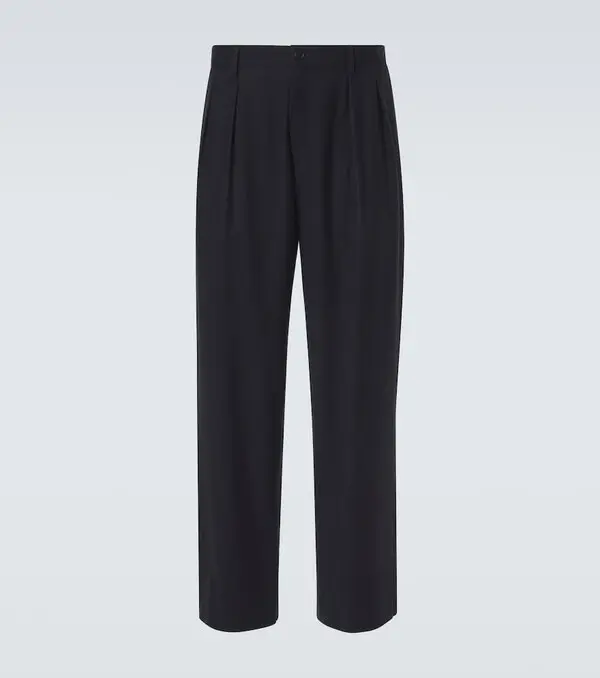 Giorgio Armani X Alanui Wool Straight Pants - Black