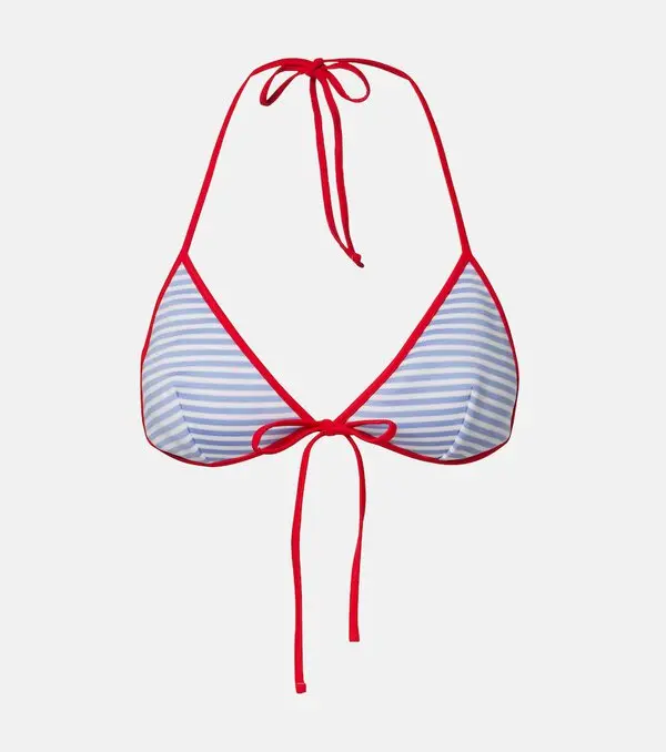 Prada Striped Bikini Top - Red