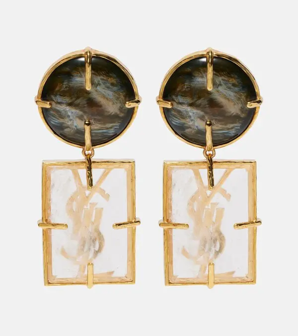 Saint Laurent Cassandre Clip-on Earrings - Gold