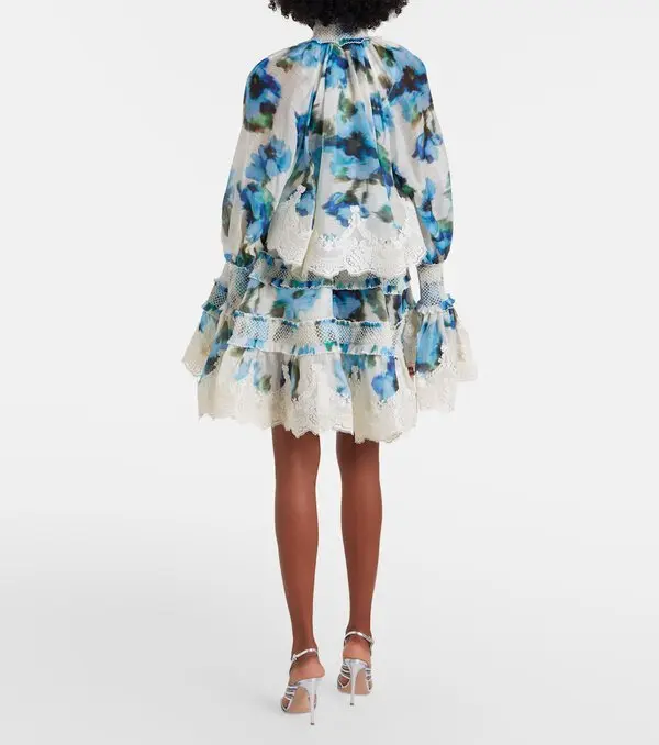 Zimmermann Floral Lace-trimmed Minidress