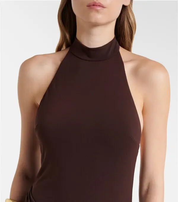 BANANHOT Zoya Halterneck Maxi Dress - Brown