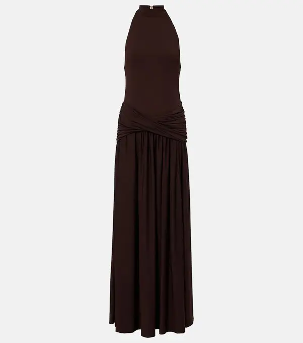 BANANHOT Zoya Halterneck Maxi Dress - Brown