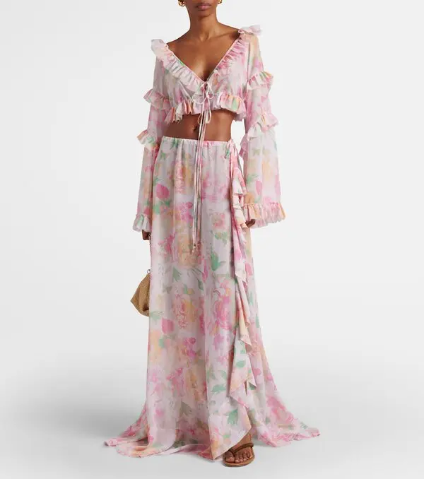 BANANHOT Clara Floral Maxi Skirt
