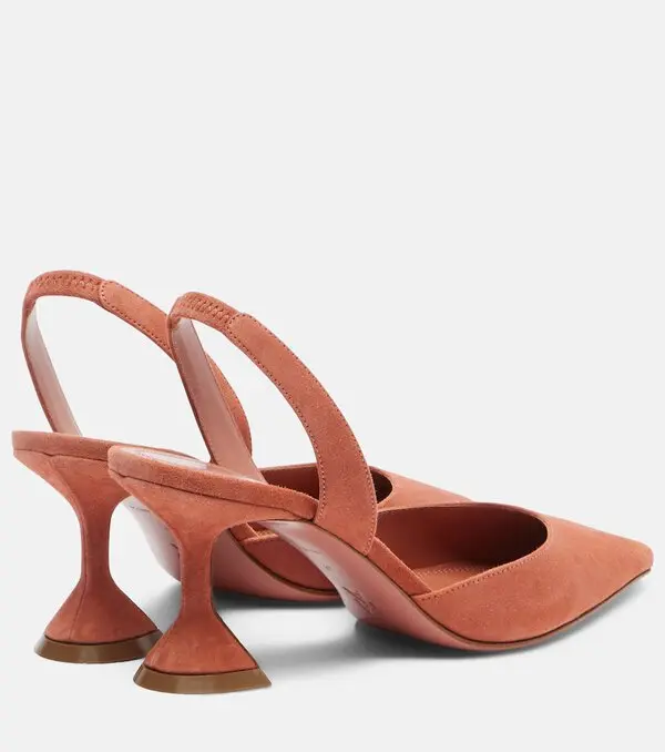 Amina Muaddi Holli Suede Slingback Pumps