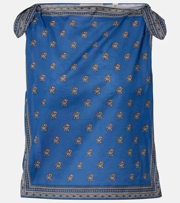 DÔEN Amalia Printed Cotton Top - Blue