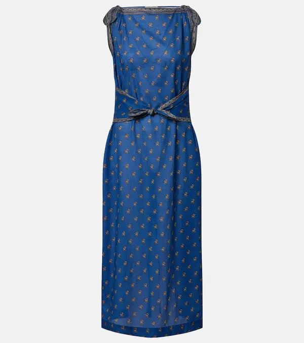 DÔEN Amorette Printed Midi Dress - Blue