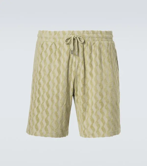 Frescobol Carioca Augusto Jacquard Terry Bermuda Shorts - Green