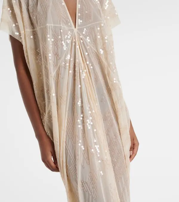 Rick Owens Lilies Gathered Sequined Tulle Gown