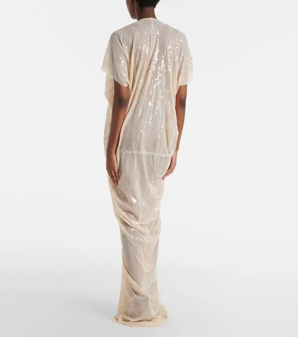 Rick Owens Lilies Gathered Sequined Tulle Gown