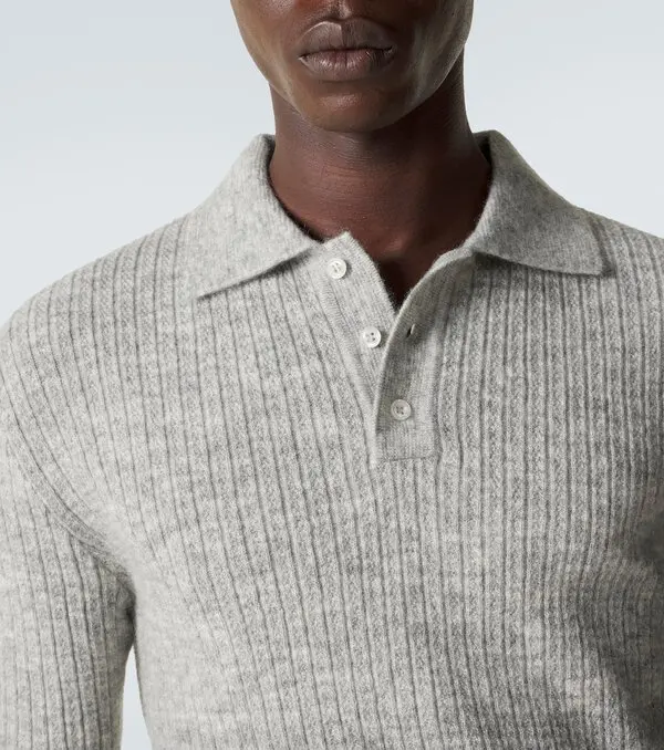 ERL Gradient Mohair-blend Polo Sweater - Grey
