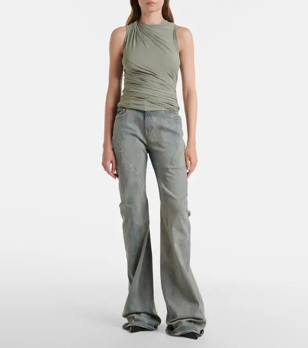 Rick Owens Lilies Luna Draped Jersey Top