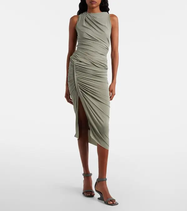 Rick Owens Lilies Luna Draped Jersey Top - Green