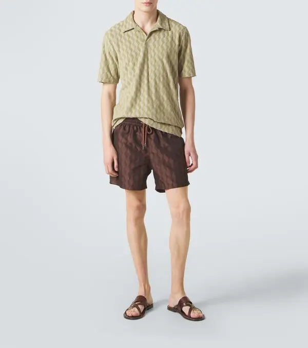 Frescobol Carioca Faustino Jacquard Terry Polo Shirt