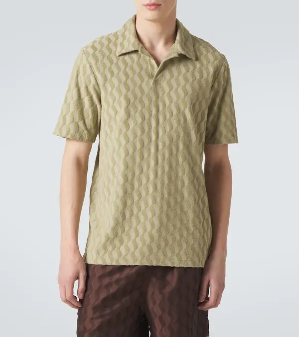 Frescobol Carioca Faustino Jacquard Terry Polo Shirt