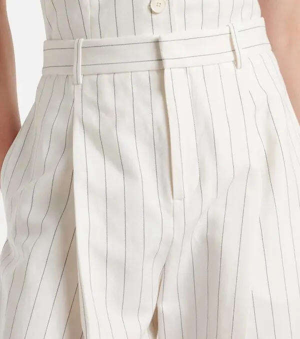 Ralph Lauren Harlo Striped Cotton, Linen And Wool Pants