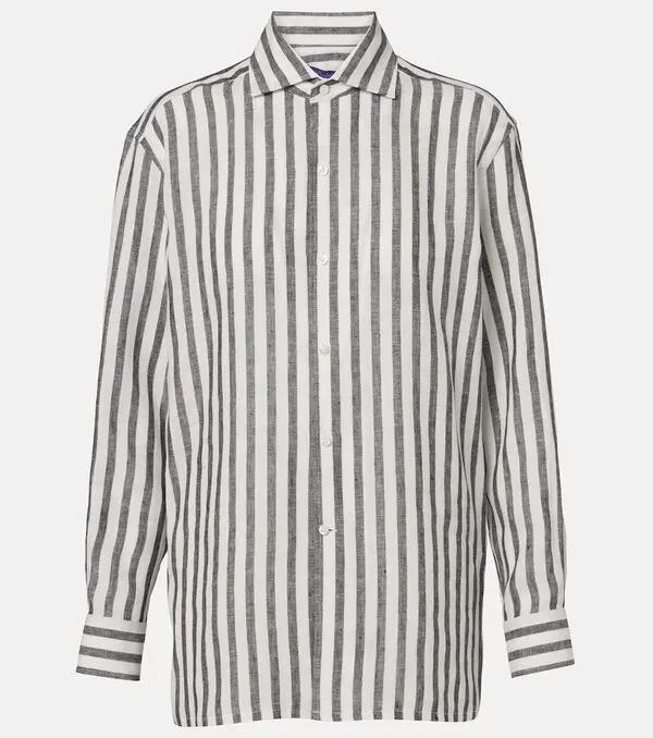 Ralph Lauren Capri Striped Linen Shirt - Black