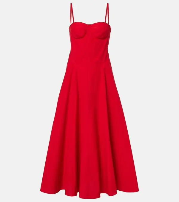 Ralph Lauren Marigot Cotton-blend Midi Dress - Red