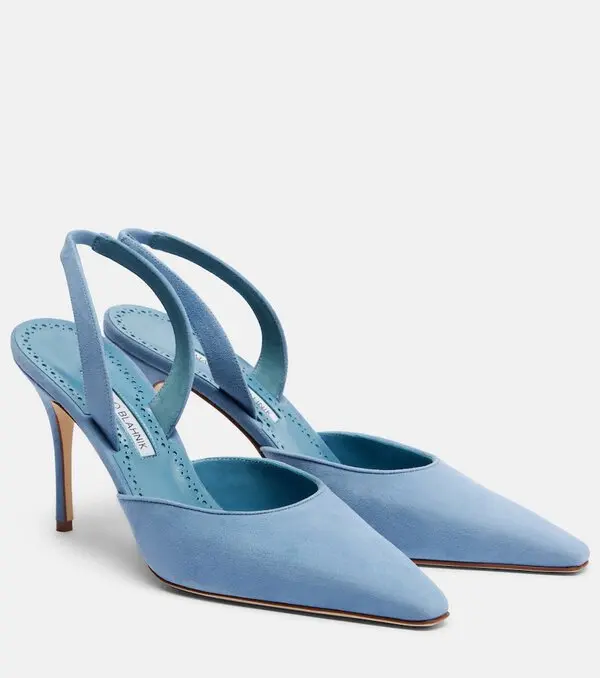 Manolo Blahnik Borelapla Slingback Pumps - Blue