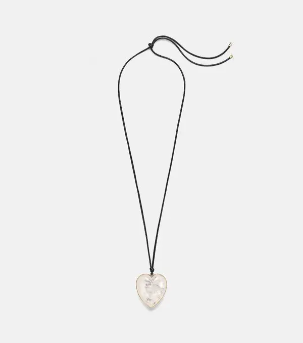 JENNIFER FISHER 14kt Gold-plated And Leather Necklace With Quartz - Black