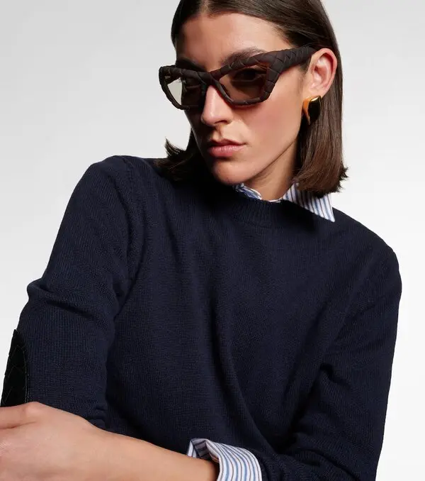 Bottega Veneta Knot Intrecciato Cat-eye Sunglasses