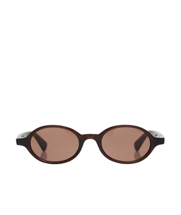 Bottega Veneta Slim Ribbon Oval Sunglasses - Brown