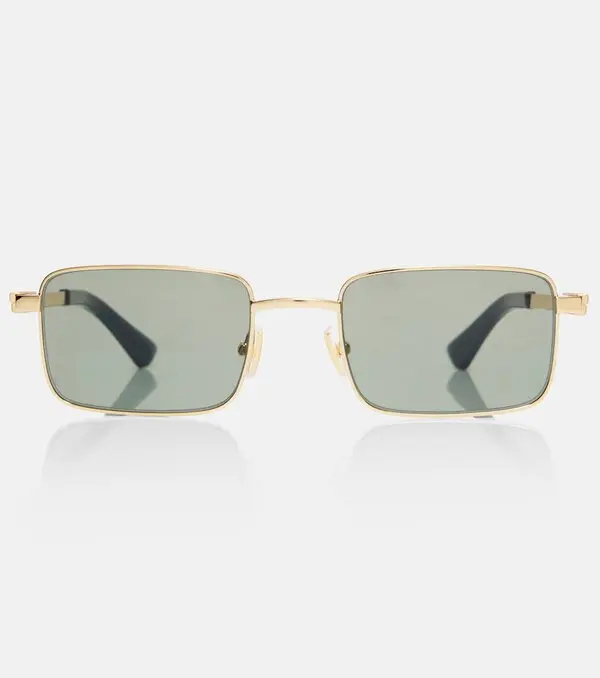 Bottega Veneta Rectangle Sunglasses - Gold