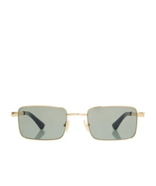 Bottega Veneta Rectangle Sunglasses - Gold