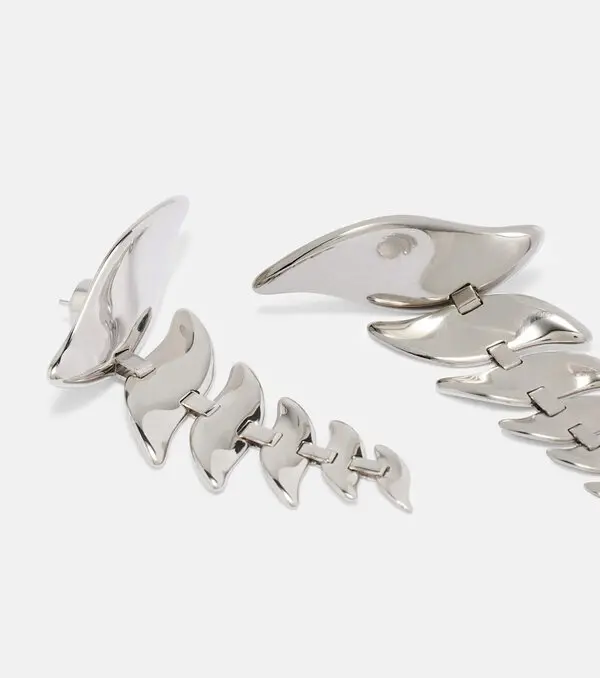 Khaite Leaf Drop Earrings - Silver