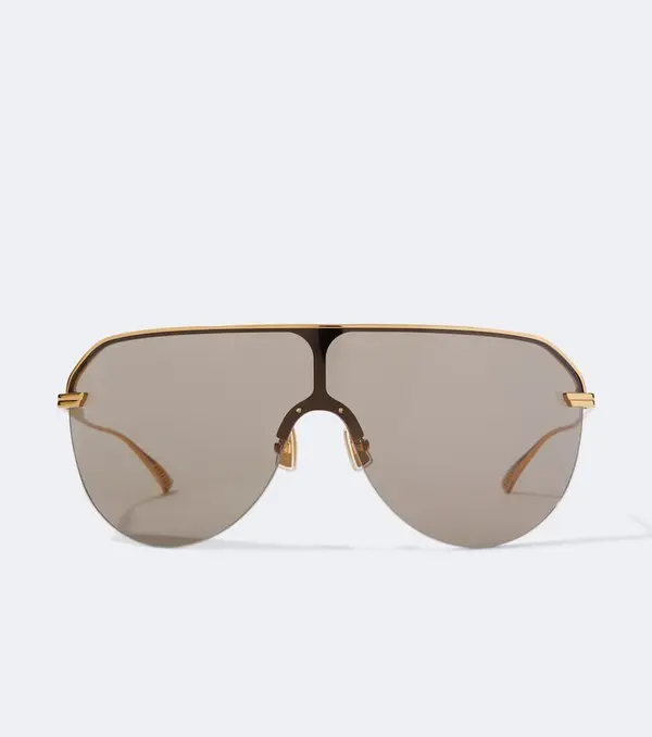Bottega Veneta Shield Sunglasses - Gold