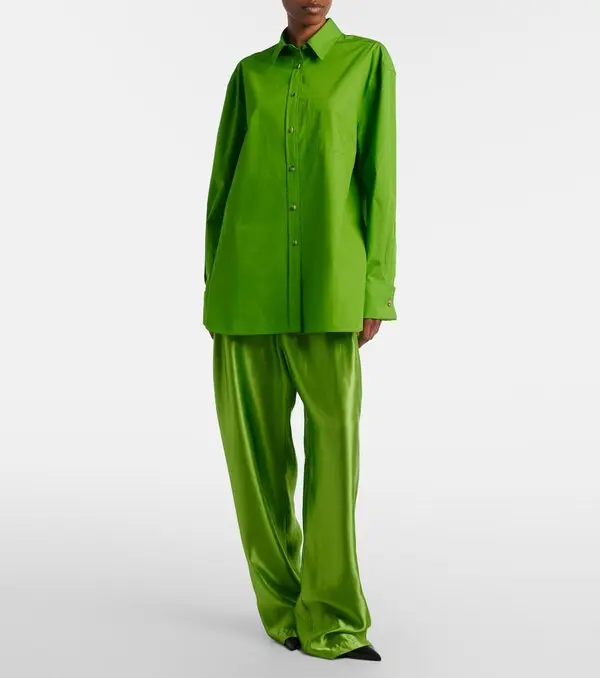 Khaite Rohen Wide-leg Pants - Green