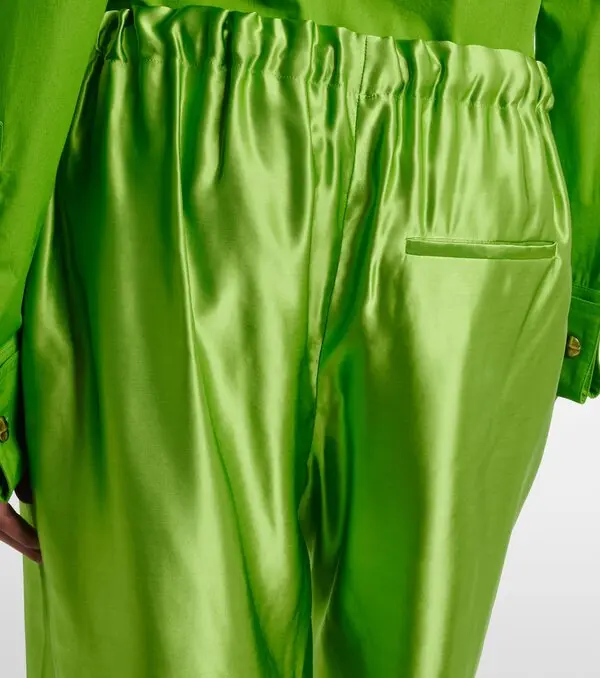 Khaite Rohen Wide-leg Pants - Green