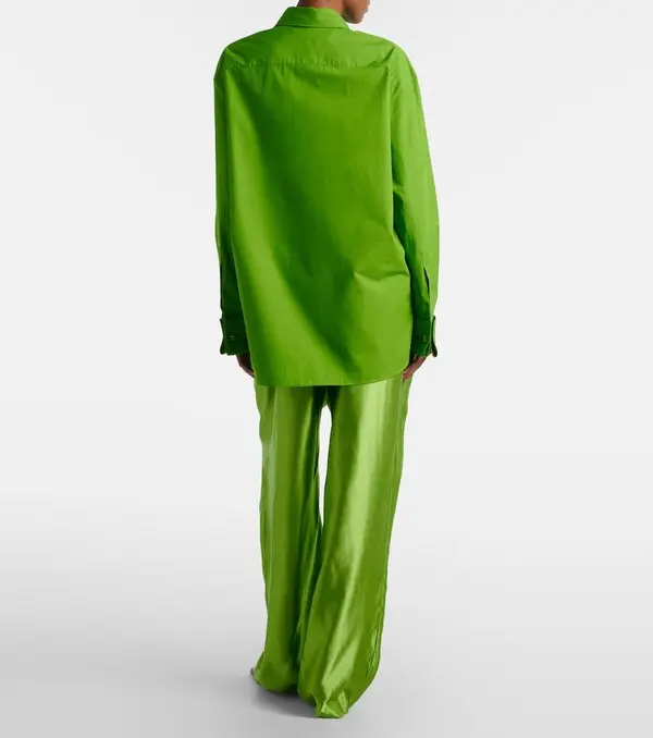 Khaite Rohen Wide-leg Pants - Green