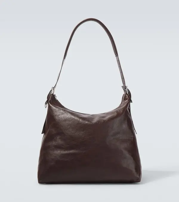 LEMAIRE Belted Leather Shoulder Bag - Brown