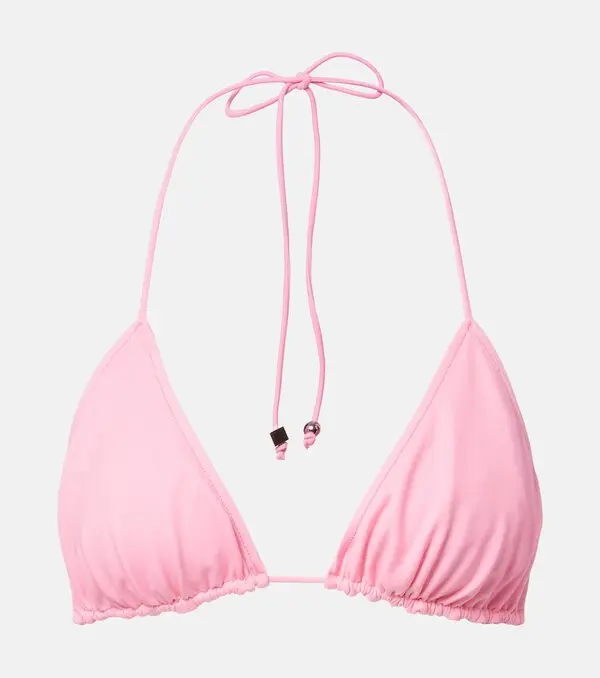 Jacquemus Beaded Bikini Top - Pink