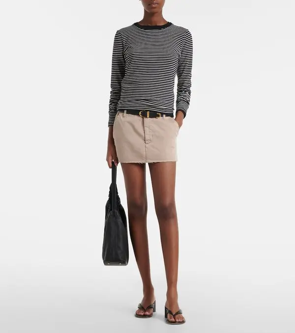 SLVRLAKE Chino Cotton Canvas Mini Skirt - Beige