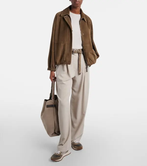 Brunello Cucinelli Suede Jacket - Green