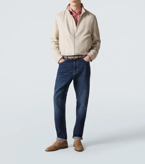 Brunello Cucinelli Suede Loafers - Beige