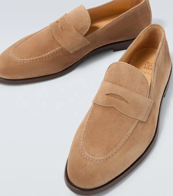 Brunello Cucinelli Suede Loafers - Beige