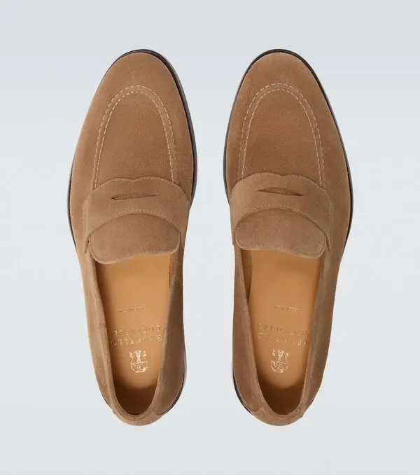 Brunello Cucinelli Suede Loafers - Beige