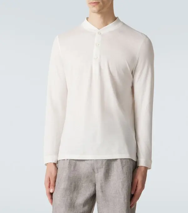Brunello Cucinelli Linen And Cotton Henley Shirt