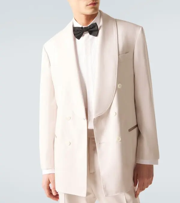 Brunello Cucinelli Double-breasted Silk Blazer