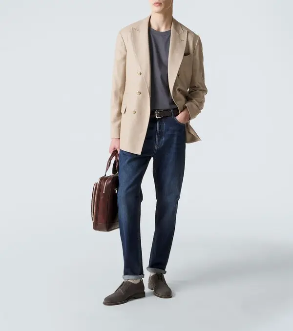 Brunello Cucinelli Suede Derby Shoes - Grey