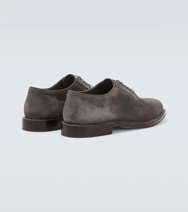 Brunello Cucinelli Suede Derby Shoes - Grey