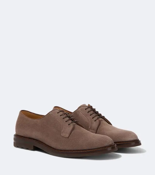 Brunello Cucinelli Suede Derby Shoes - Gray