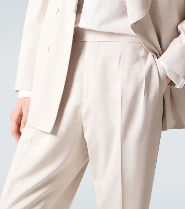 Brunello Cucinelli Silk Straight Pants