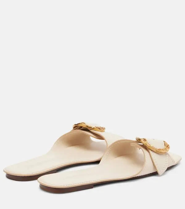 Zimmermann Solena Leather Slides - Beige