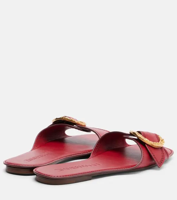 Zimmermann Solena Leather Slides - Red